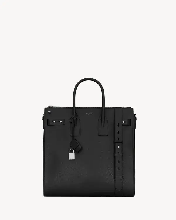 Saint Laurent Sac De Jour North/south Grained Leather Tote Bag - Black