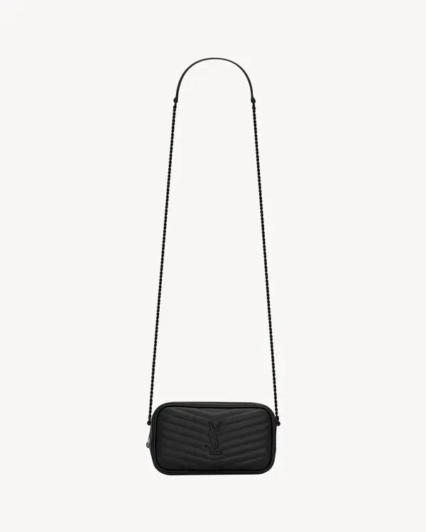 Saint Laurent Mini Lou Camera Bag In Quilted Leather - Black