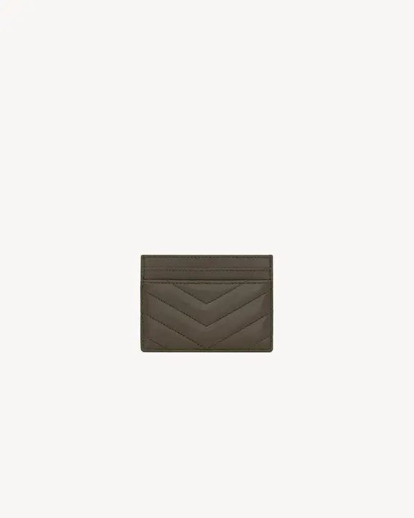 Saint Laurent Cassandre Matelassé Card Case In Lambskin