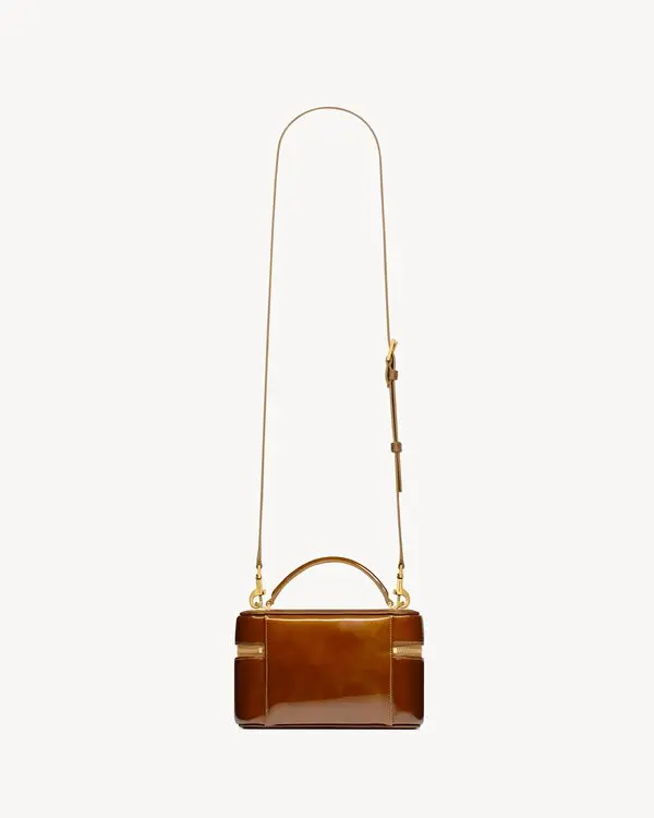 Saint Laurent Gaby Vanity In Patent Leather - Chataigne