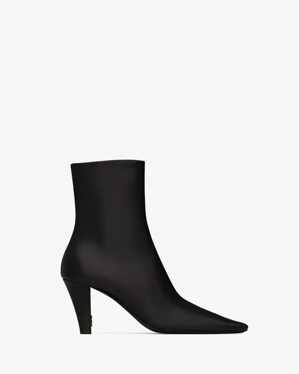 Saint Laurent Jill Ankle Boots In Smooth Leather - Black