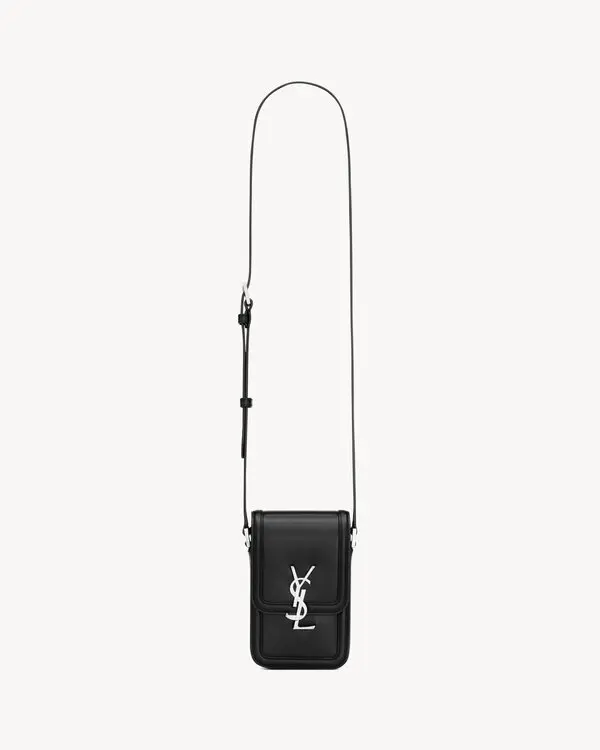 Saint Laurent Solferino Mini Satchel Bag In Smooth Leather - Black
