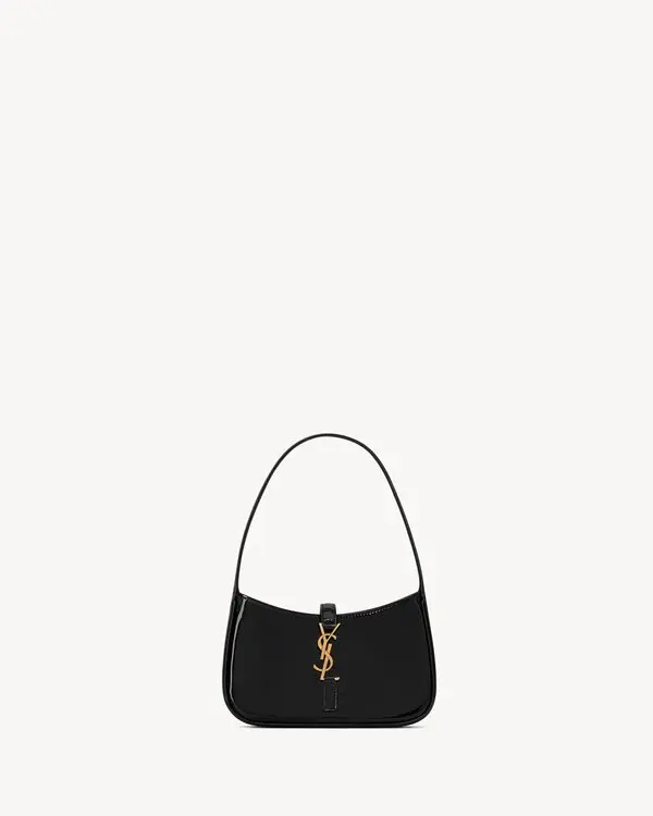 Saint Laurent Mini Le 5 À 7 In Patent Leather - Black