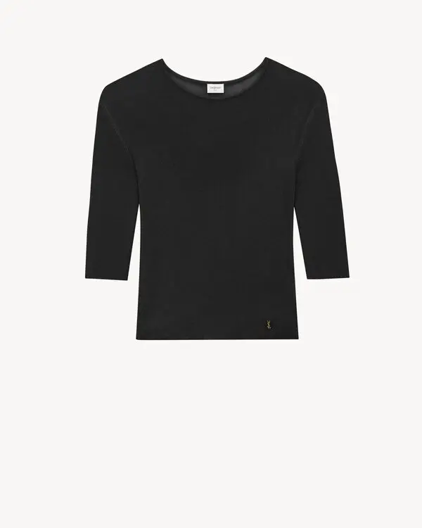 Saint Laurent Cassandre Top In Knit - Noir