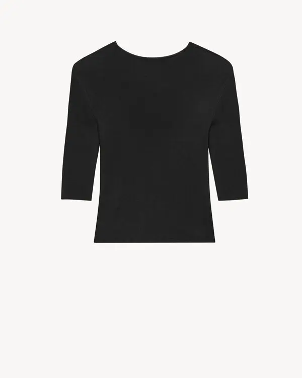 Saint Laurent Cassandre Top In Knit - Noir