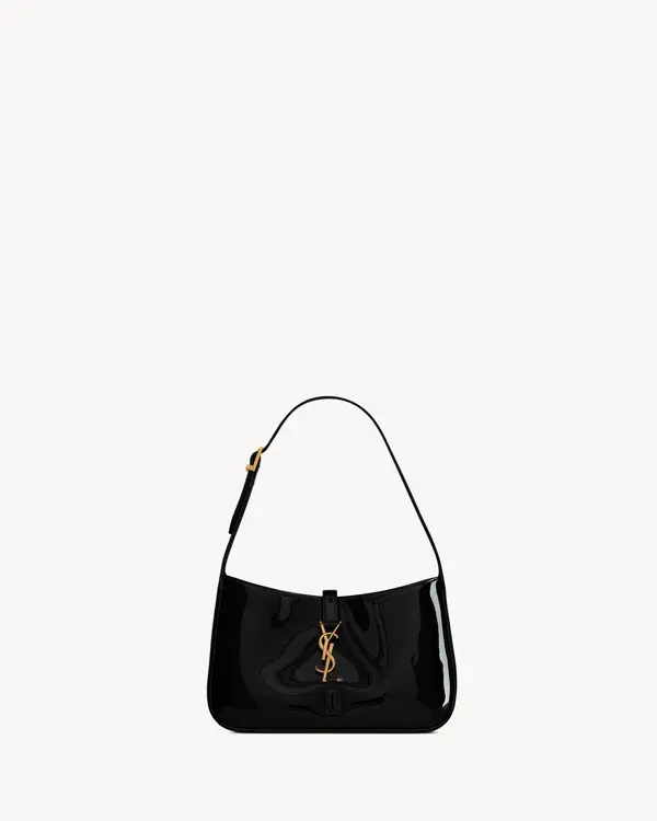 Saint Laurent Le 5 À 7 Hobo Bag In Patent Leather - Black