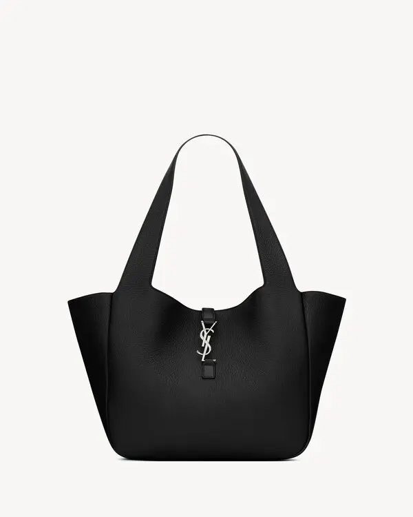 Saint Laurent Le 5 À 7 Bea Tote Bag In Grained Leather - Black