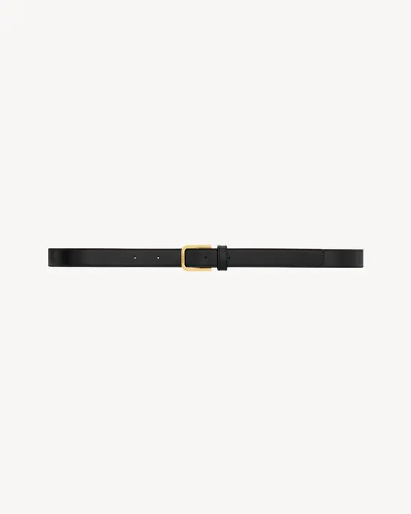 Saint Laurent Minimal Belt In Smooth Leather - Black