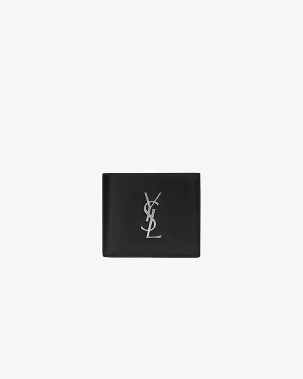 Saint Laurent Cassandre East/west Wallet In Smooth Leather - Black