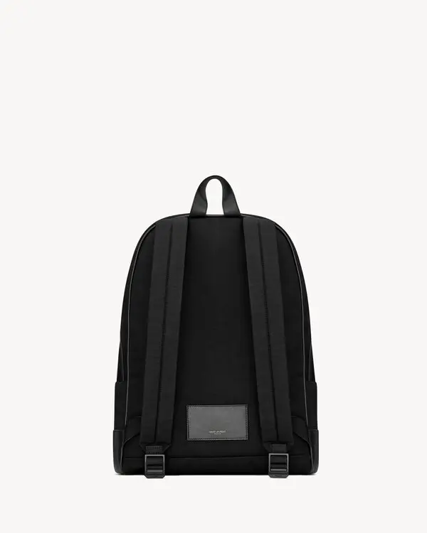 Saint Laurent City Backpack In Nylon Canvas And Leather