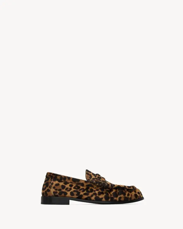 Saint Laurent Le Loafer Supple Pony Hair Leather Loafers - Leopard