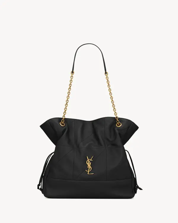 Saint Laurent Jamie Shopping Bag In Lambskin - Black
