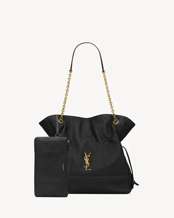 Saint Laurent Jamie Shopping Bag In Lambskin - Black