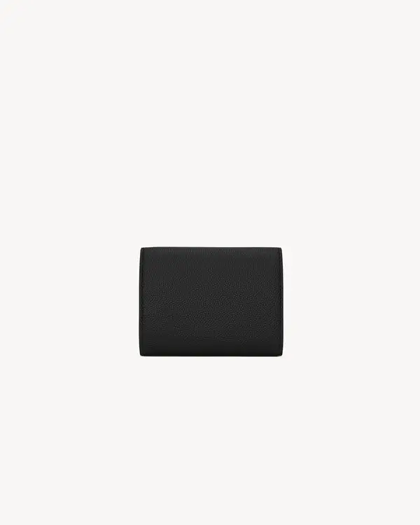 Saint Laurent Tiny Wallet In Grain De Poudre Embossed Leather