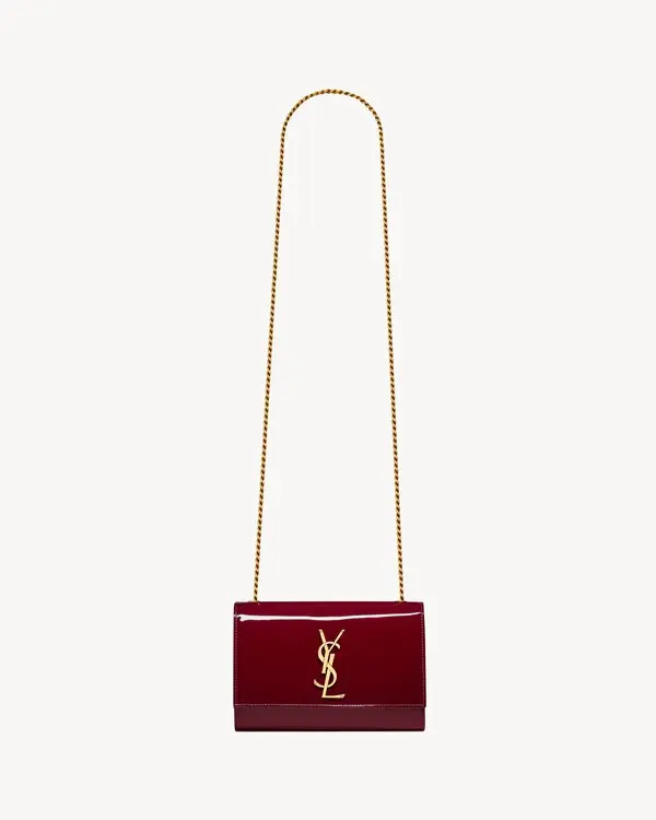 Saint Laurent Kate Small Patent Leather Shoulder Bag - Grenade