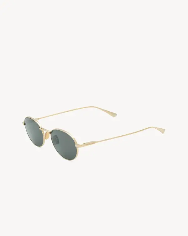 Saint Laurent Sl 799 Round Frame Sunglasses - Light Gold And Black