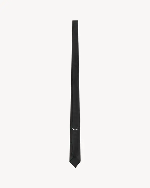 Saint Laurent Silk Satin Tapered Neck Tie