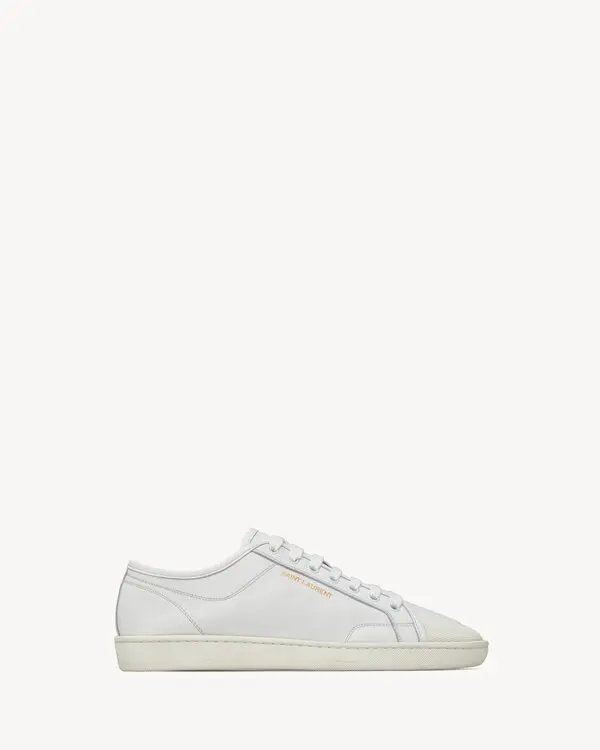 Saint Laurent Low-top Sneakers In Smooth Leather - White