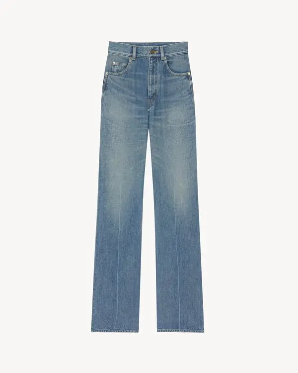 Saint Laurent 70's High-rise Boot-cut Jeans - Authentic Medium Blue