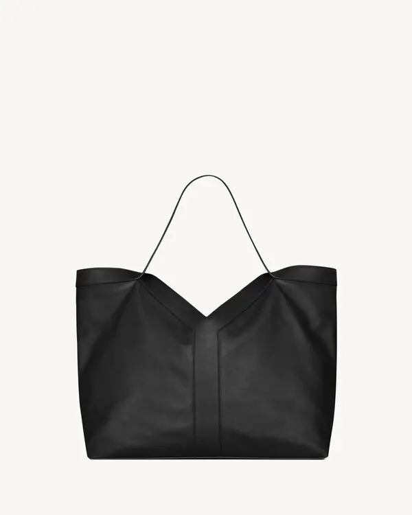 Saint Laurent Y Large Tote In Leather - Black