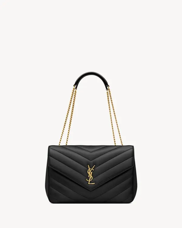 Saint Laurent Loulou Large Bag In Matelassé Lambskin - Black