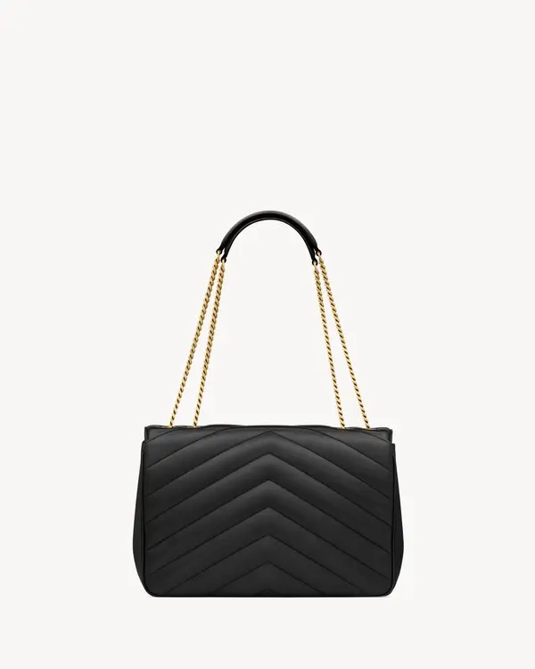 Saint Laurent Loulou Large Bag In Matelassé Lambskin - Black