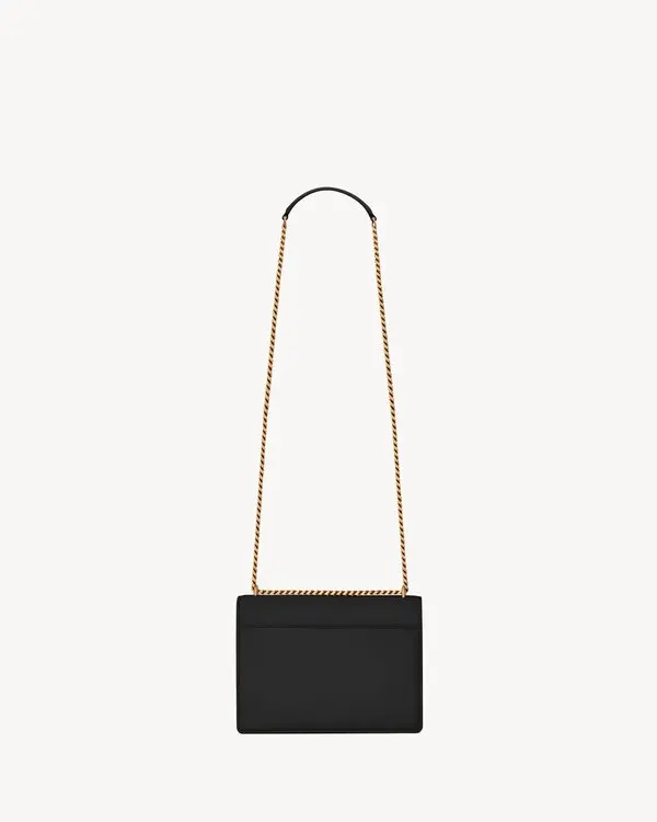 Saint Laurent Sunset Medium Bag In Smooth Leather - Black