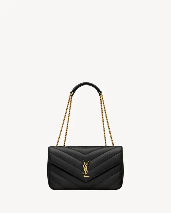 Saint Laurent Loulou Medium Matelassé Lambskin Bag - Black