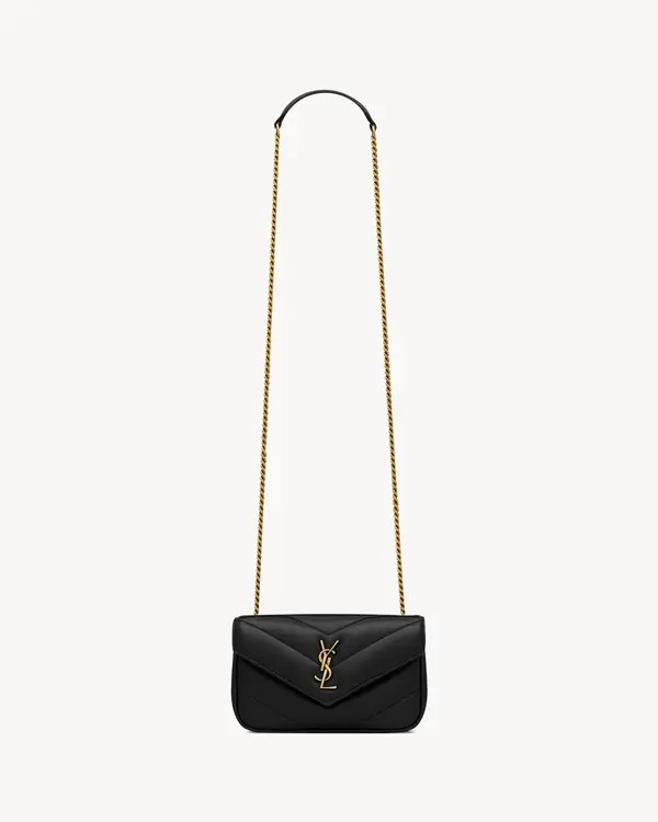 Saint Laurent Loulou Mini Lambskin Bag - Black