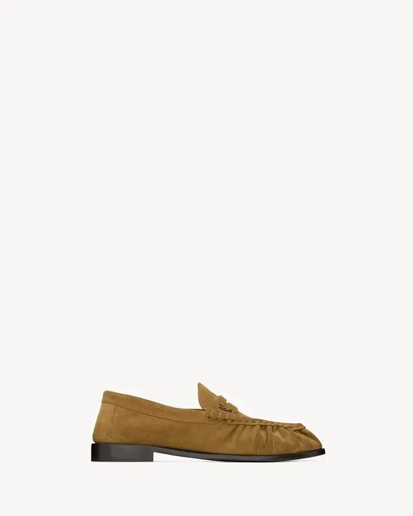 Saint Laurent Le Loafer Supple Suede Penny Loafers - Cognac