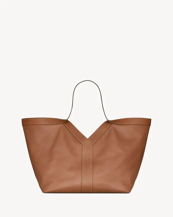 Saint Laurent Y Tote In Leather - Brick