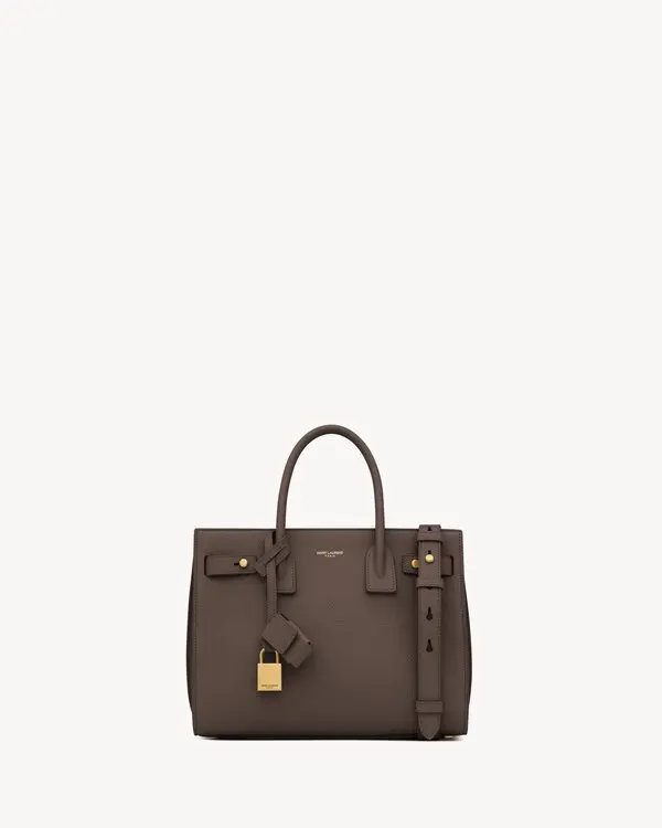 Saint Laurent Sac De Jour In Supple Grained Leather - Arabica