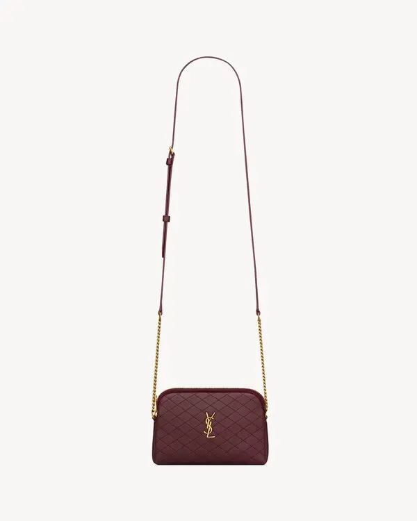 Saint Laurent Gaby Quilted Lambskin Camera Bag - Rouge Cabernet