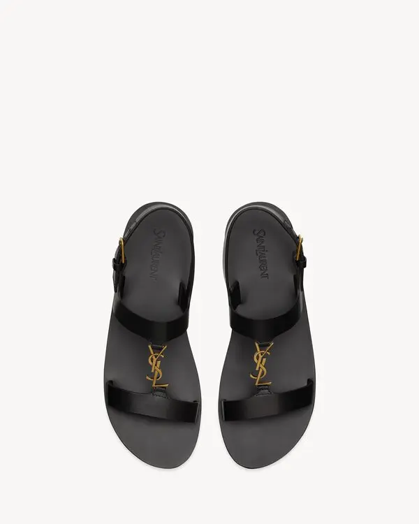 Saint Laurent Cassandre Sandals In Smooth Leather