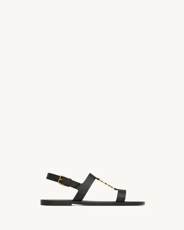Saint Laurent Cassandre Sandals In Smooth Leather