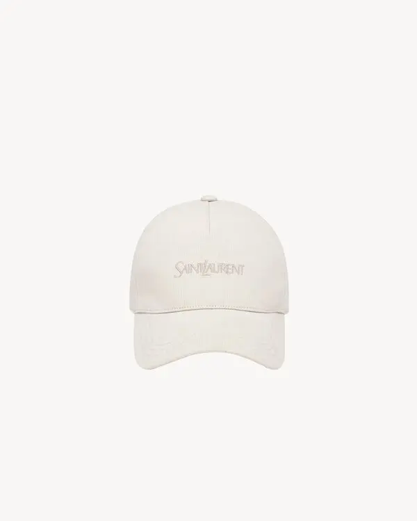 Saint Laurent Corduroy Baseball Cap - Ivory