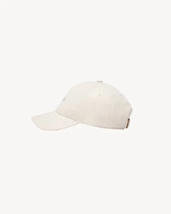 Saint Laurent Corduroy Baseball Cap - Ivory
