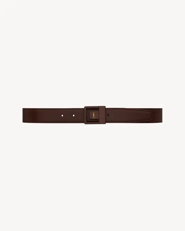 Saint Laurent La 66 Belt In Leather - Red Tan/brown