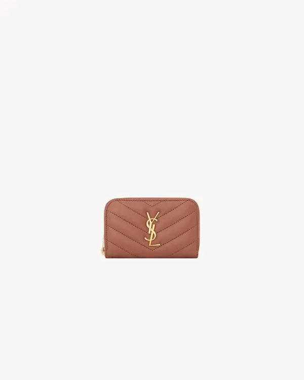 Saint Laurent Cassandre Wallet In Lambskin - Barely Pink