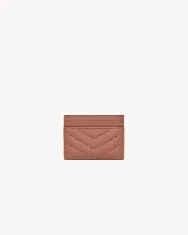 Saint Laurent Cassandre Card Case In Lambskin - Barely Pink