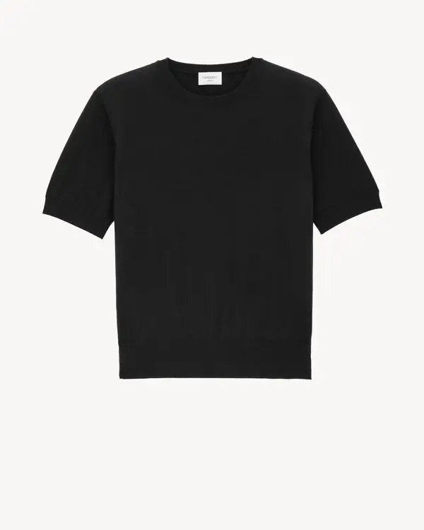Saint Laurent Short-sleeve Crewneck Wool Sweater
