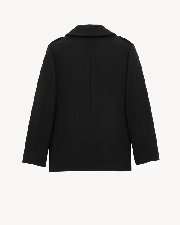 Saint Laurent Double-breasted Peacoat In Wool