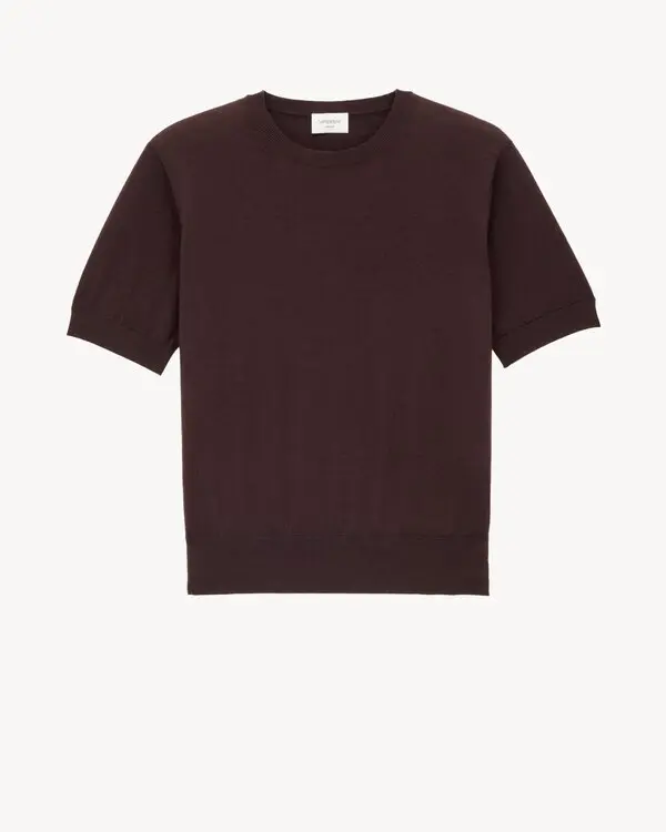 Saint Laurent Wool T-shirt Sweater - Marron