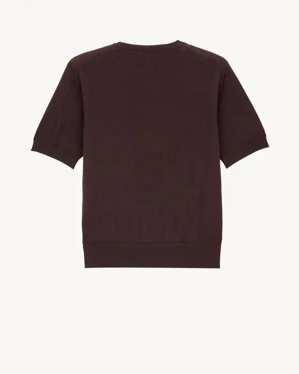 Saint Laurent Wool T-shirt Sweater - Marron
