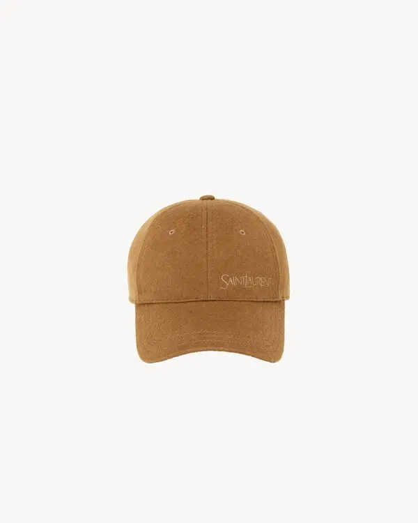 Saint Laurent Six-panel Cap In Cashmere - Beige