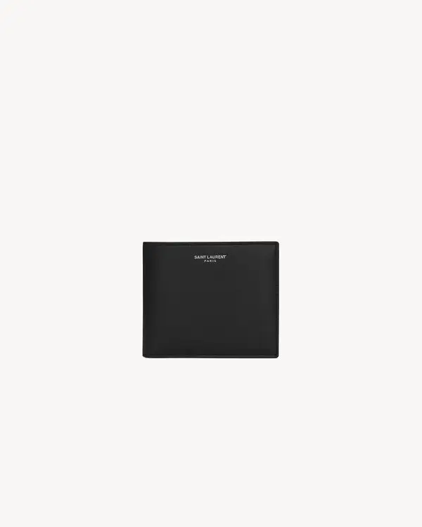Saint Laurent Paris East/west Wallet In Smooth Leather - Black