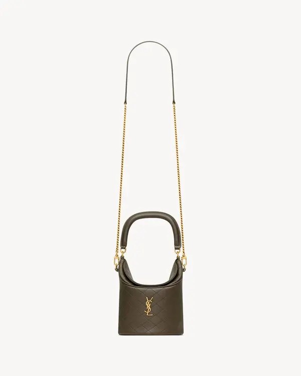 Saint Laurent Gaby Bucket Bag In Lambskin - Light Musk