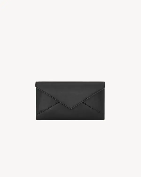 Saint Laurent Letter Large Wallet In Leather - Black