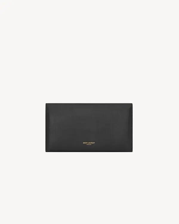 Saint Laurent Letter Large Wallet In Leather - Black