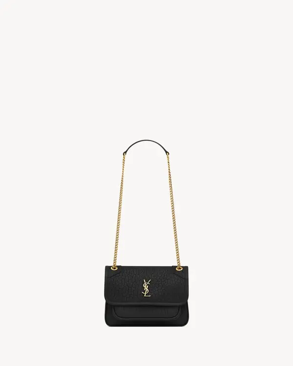 Saint Laurent Niki Mini In Grained Lambskin - Black